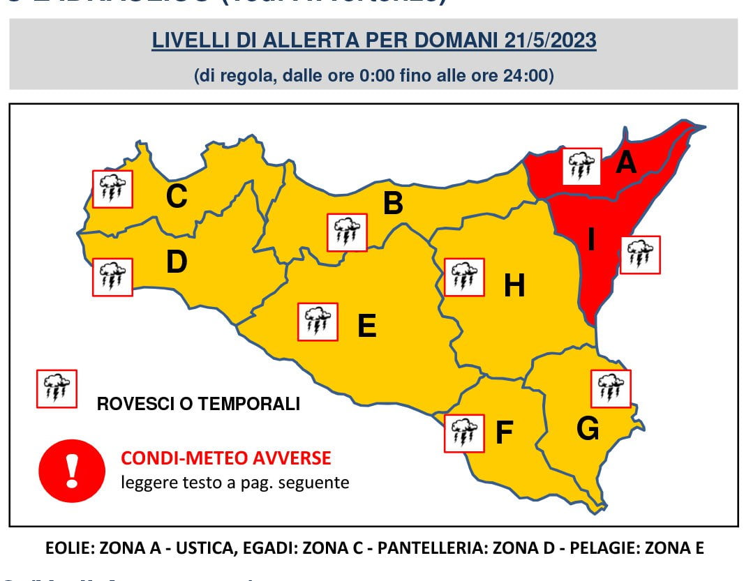 Nuova allerta meteo: livelli di allarme rosso in Sicilia - Diretta Sicilia